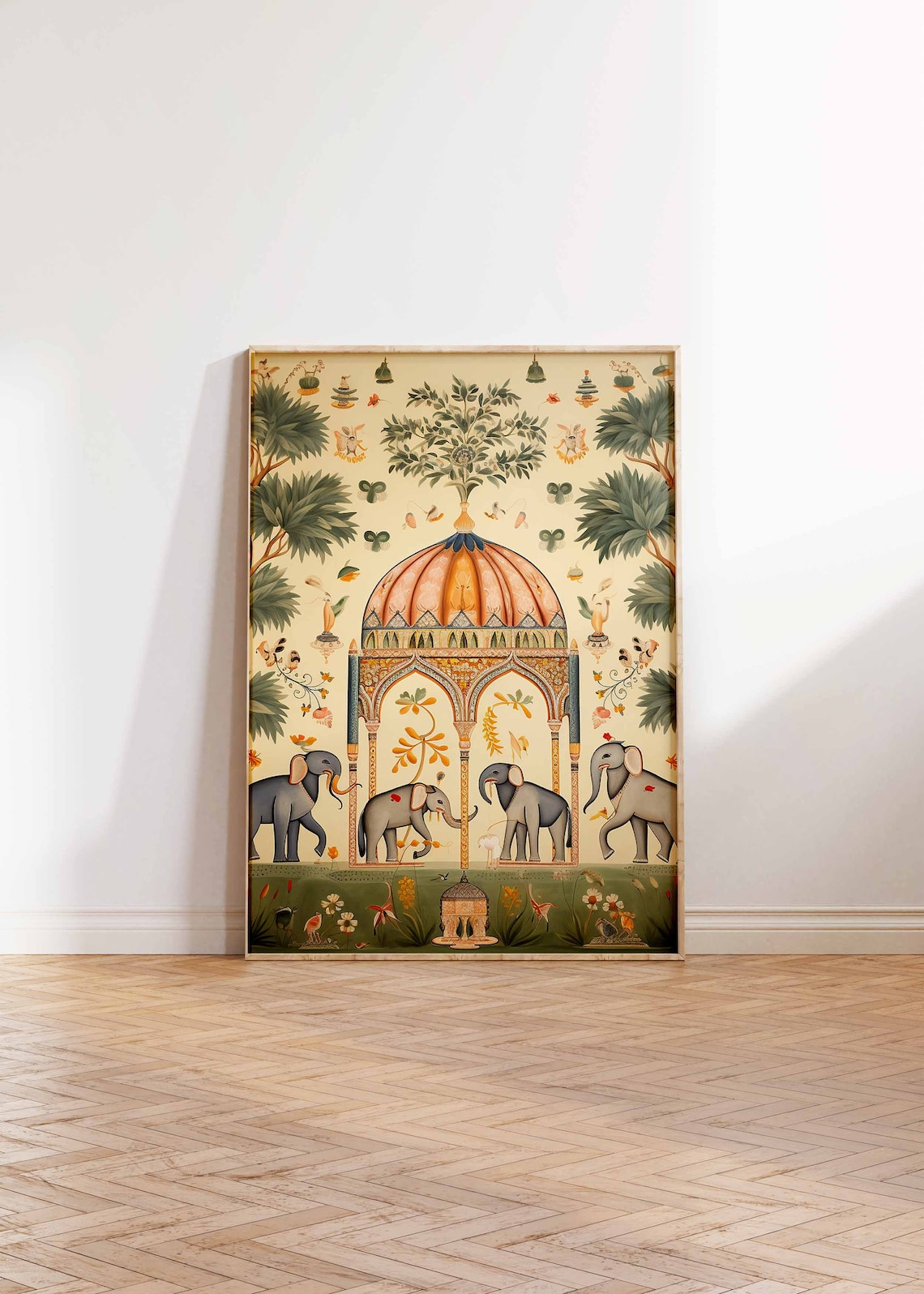 Indian Elephant Print, Indian Poster, Pichwai Art, Traditional Indian ...
