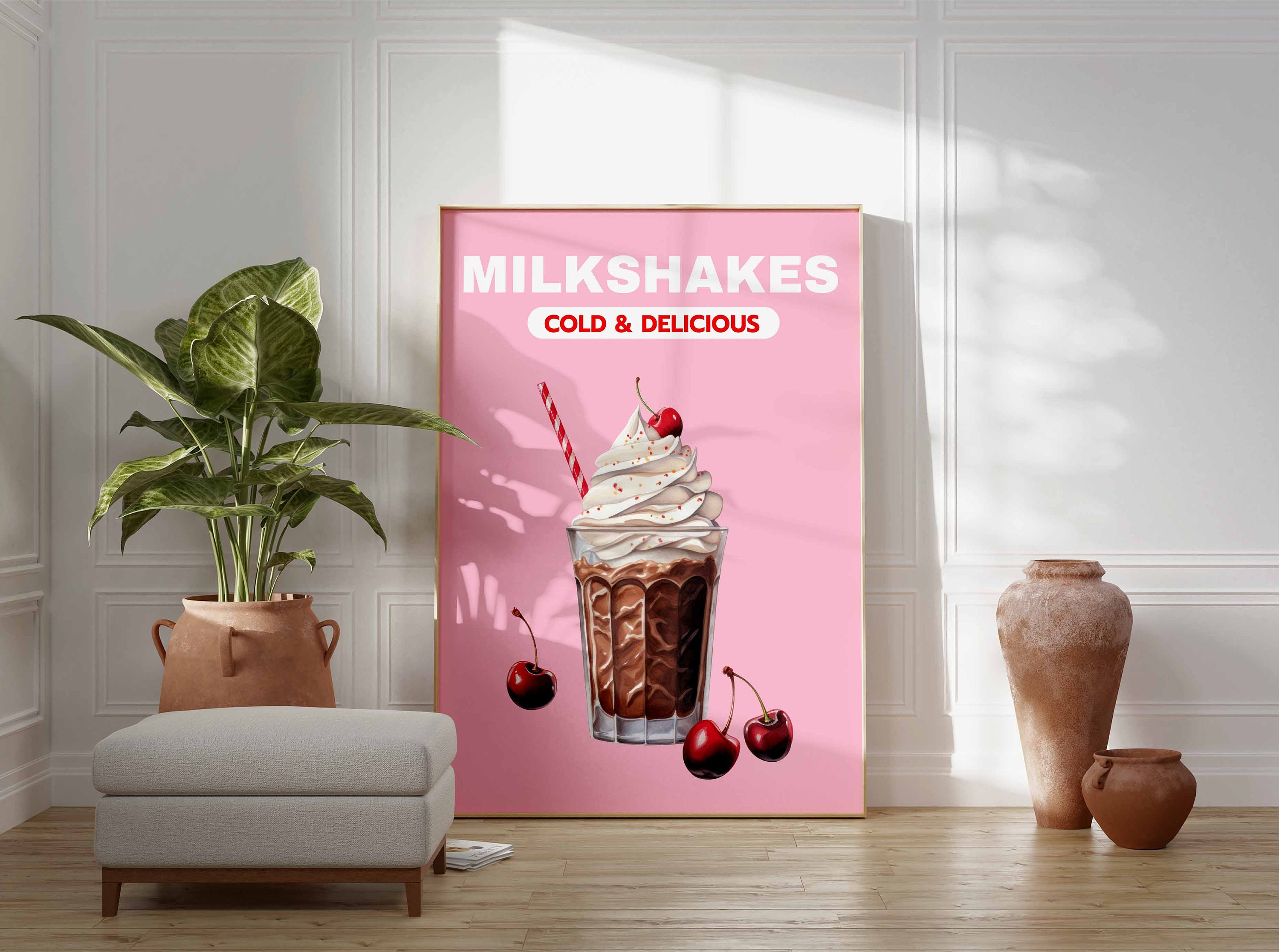 Milkshakes Print, Food Print, Food Poster, Modern Kitchen Food Wall Art ...
