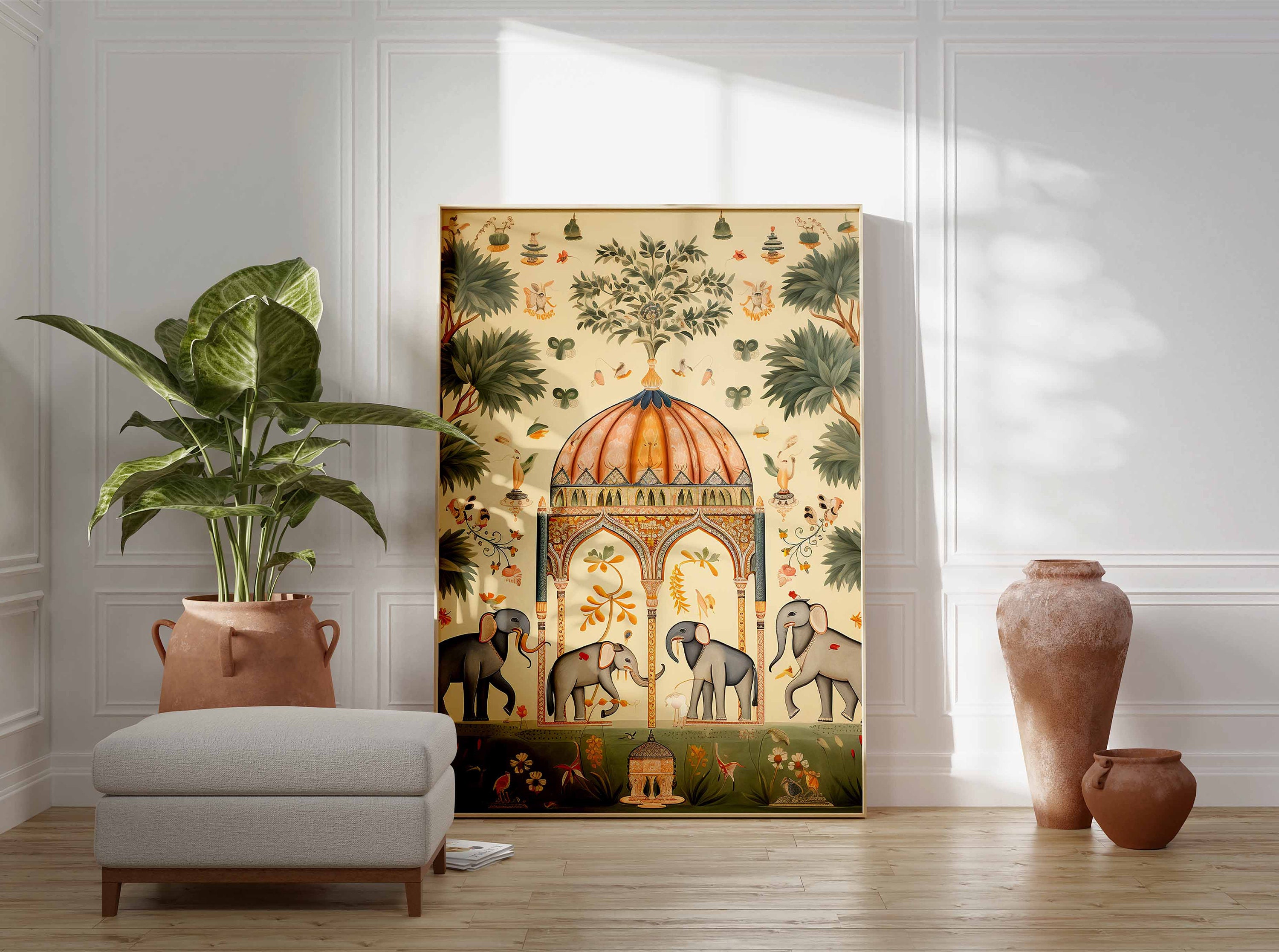 Indian Elephant Print, Indian Poster, Pichwai Art, Traditional Indian ...