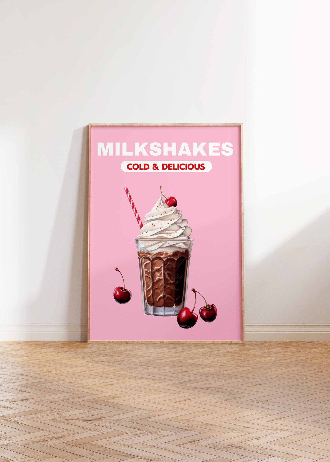 Milkshakes Print, Food Print, Food Poster, Modern Kitchen Food Wall Art ...
