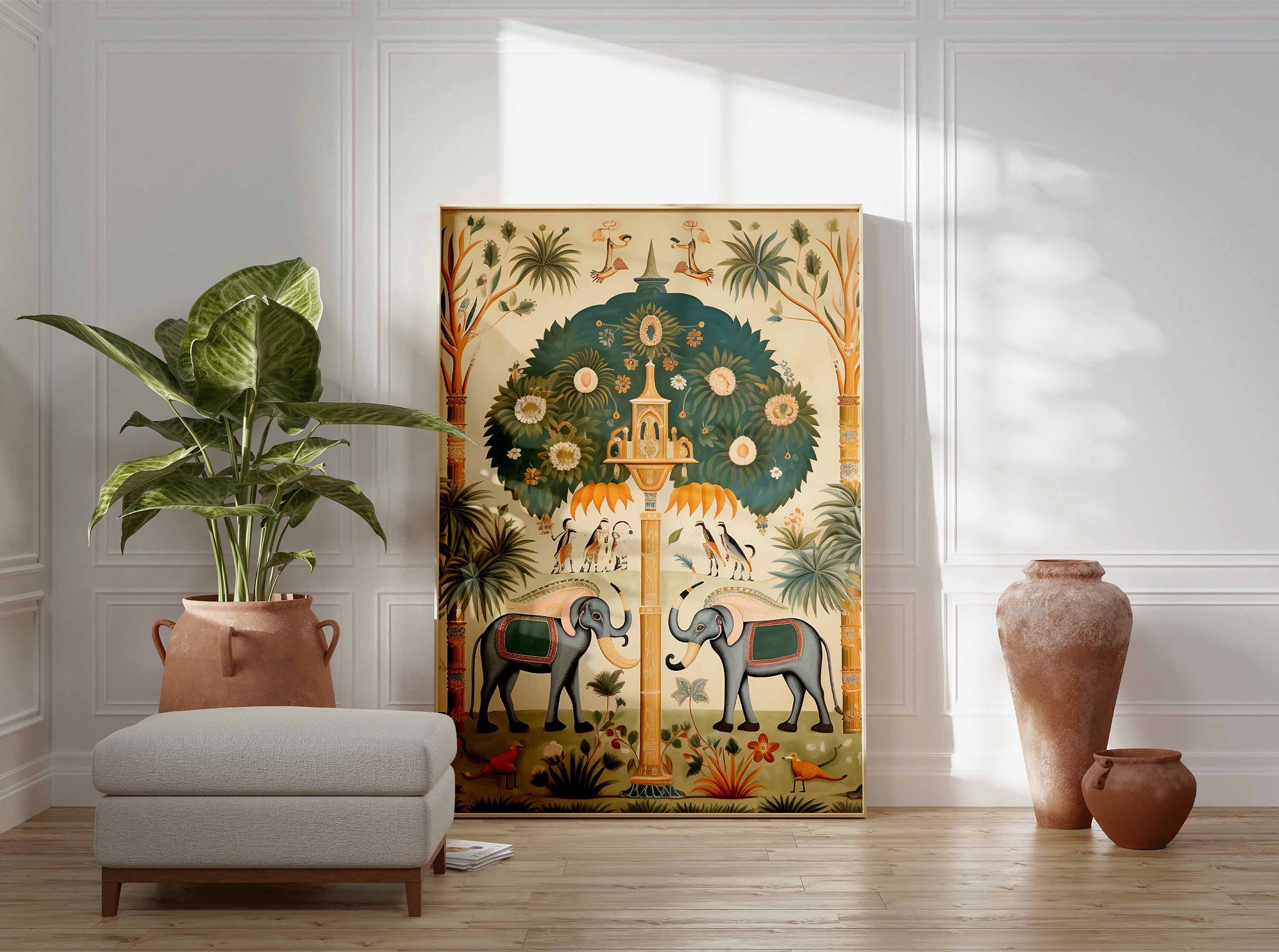 Indian Elephant Print, Indian Poster, Pichwai Art, Traditional Indian ...