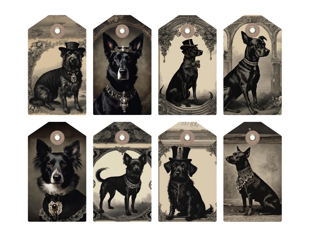Printable Vintage Goth Dog Tags - Etsy