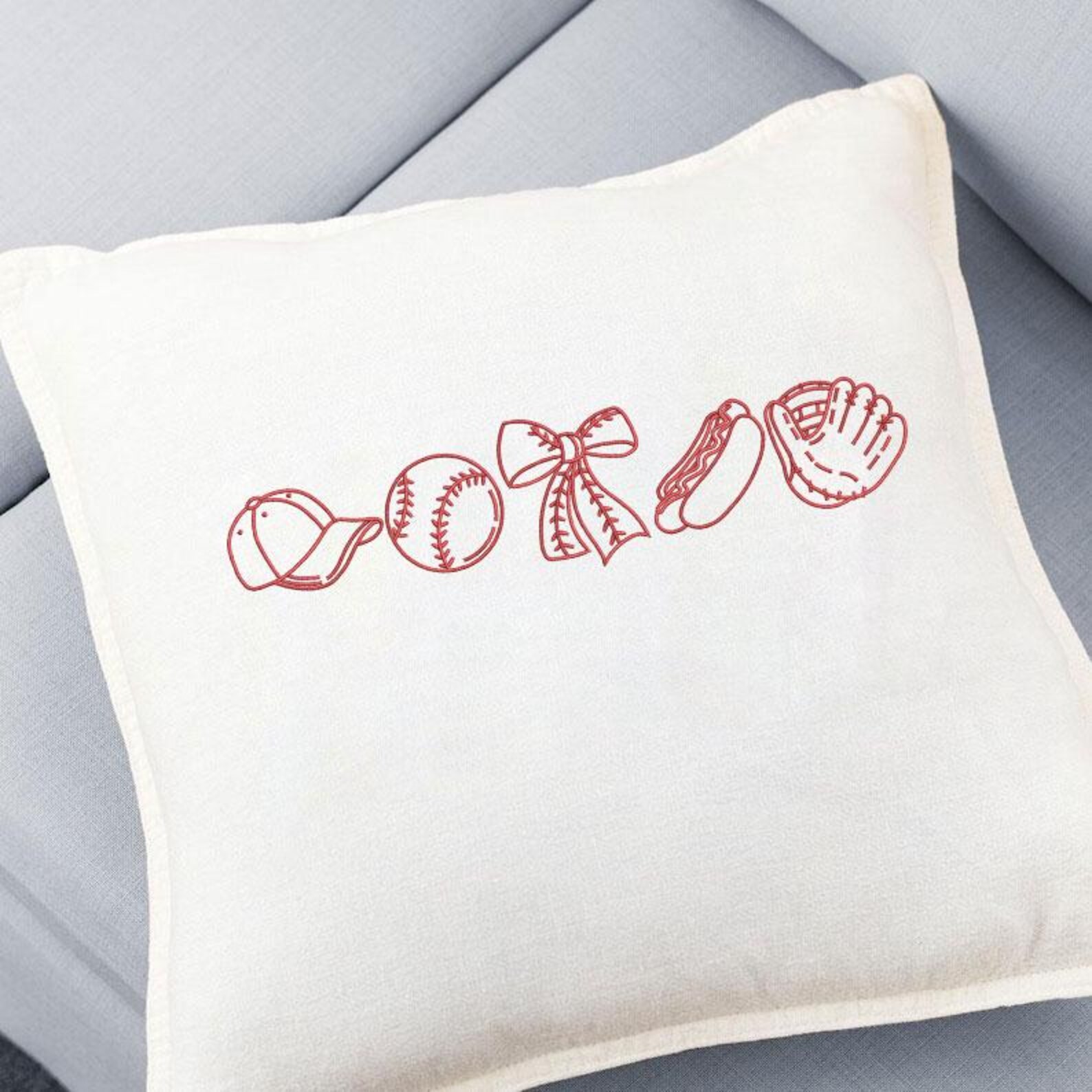 Game Day Baseball Icons Machine Embroidery File, Coquette Bow Design ...