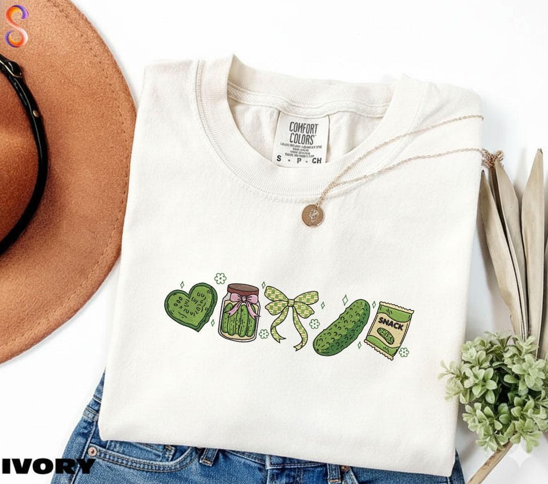 Coquette Pickle Snack Bow Machine Embroidery File, Pickle Lover ...