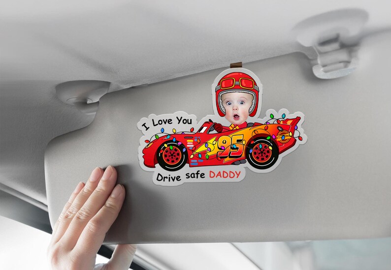 Drive Safe Daddy- Personalized Photo Acrylic Car Visor Clip, Custom ...