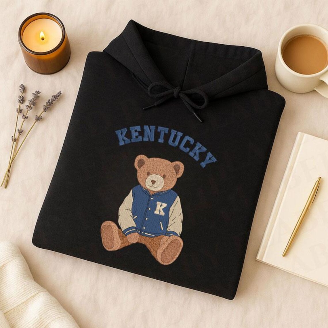 Kentucky Teddy Bear Machine Embroidery File, Game Day Bear Embroidered ...