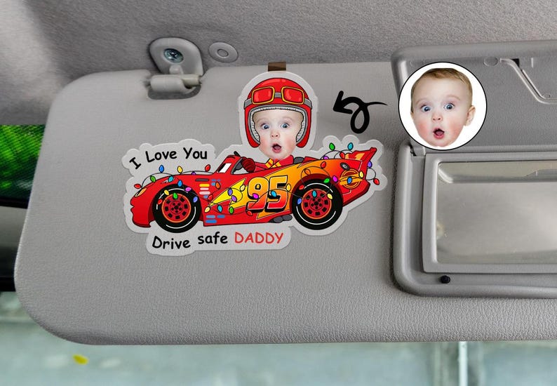 Drive Safe Daddy- Personalized Photo Acrylic Car Visor Clip, Custom ...