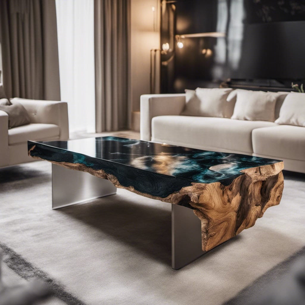 Epoxy Waterfall Walnut Coffee Table - Etsy