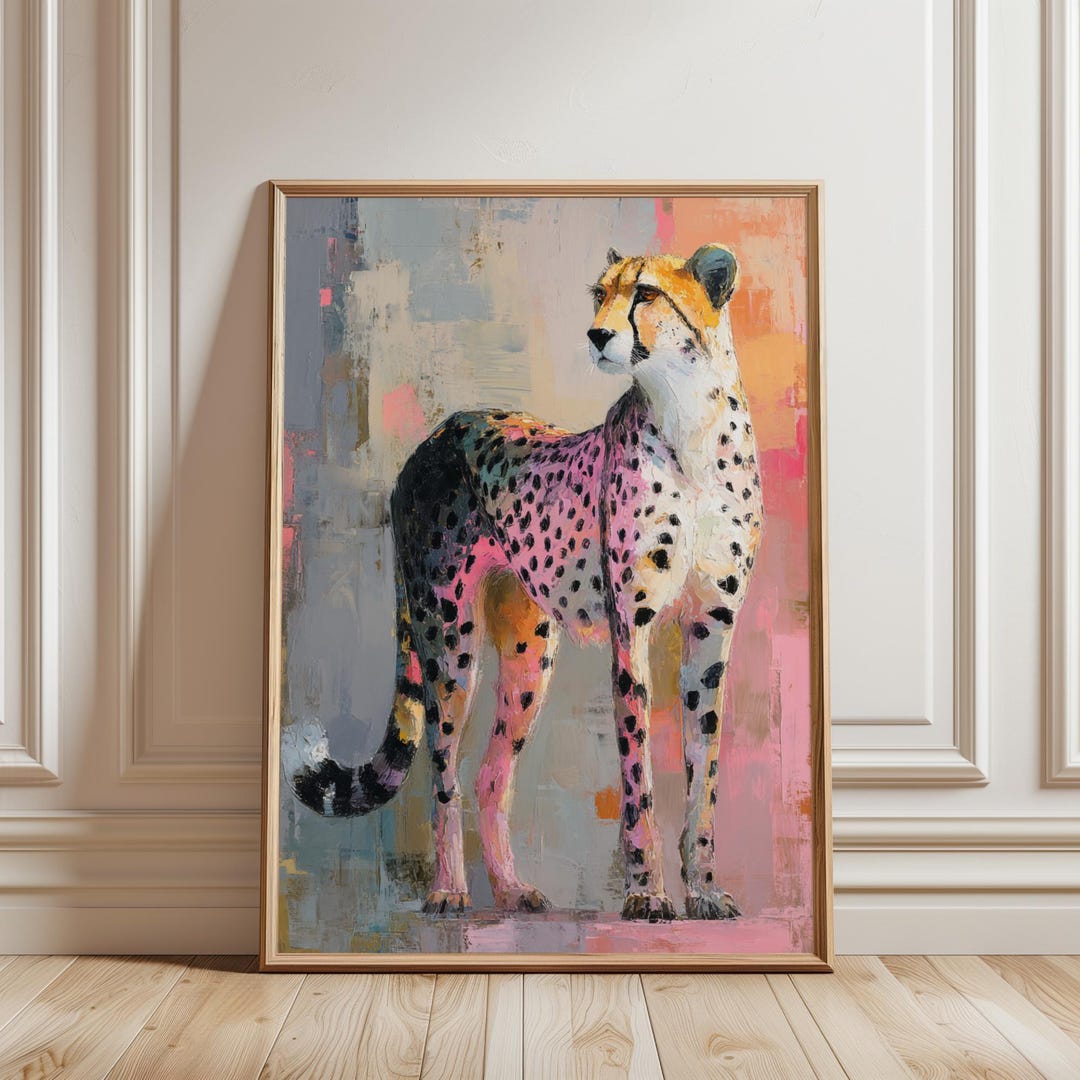 Colorful Cheetah Abstract Art Print: Modern Jungle Decor (digital ...