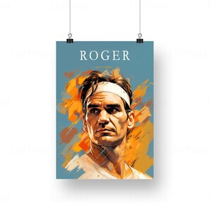 Roger Federer Minimalist Poster - Tennis Printable Wall Art - Sport ...