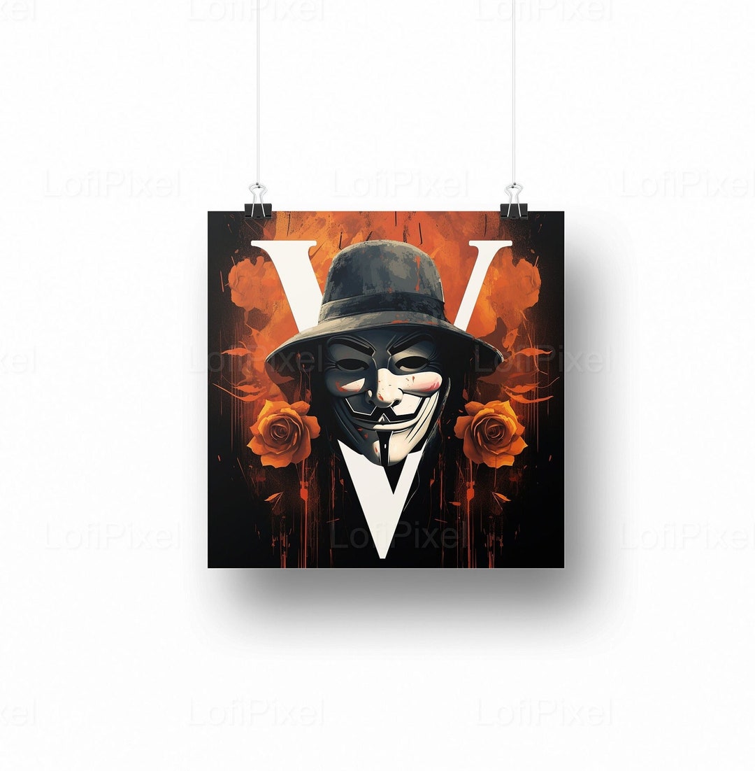 V for Vendetta Poster - Original Digital Printable Wall Art for Home ...