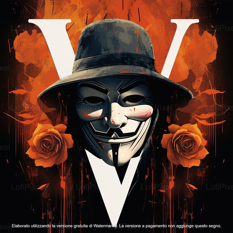 V for Vendetta Poster Original Digital Printable Wall Art for Home ...