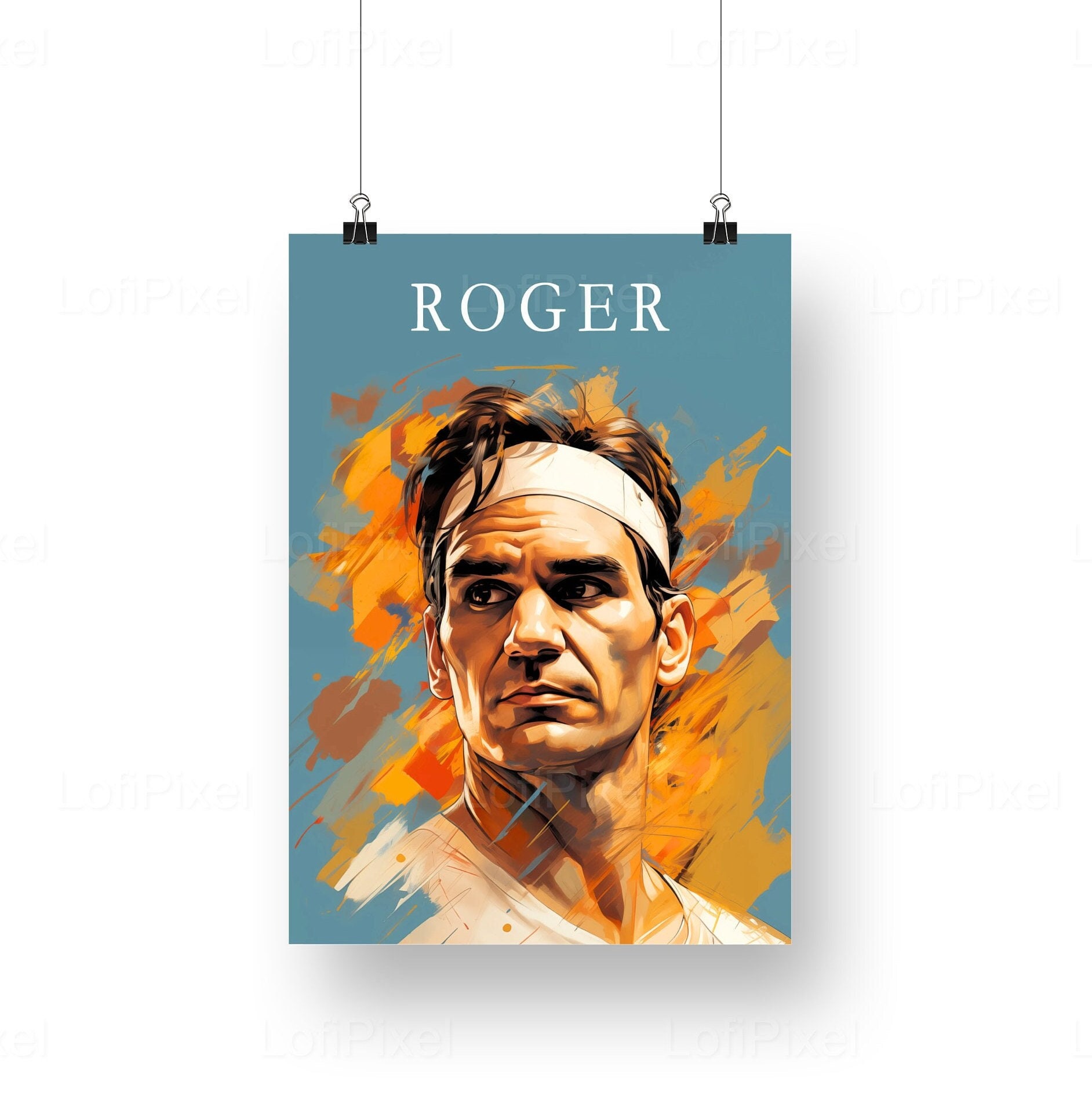 Roger Federer Minimalist Poster - Tennis Printable Wall Art - Sport ...