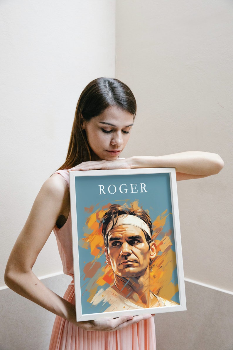 Roger Federer Minimalist Poster - Tennis Printable Wall Art - Sport ...