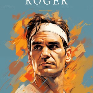 Roger Federer Minimalist Poster - Tennis Printable Wall Art - Sport ...