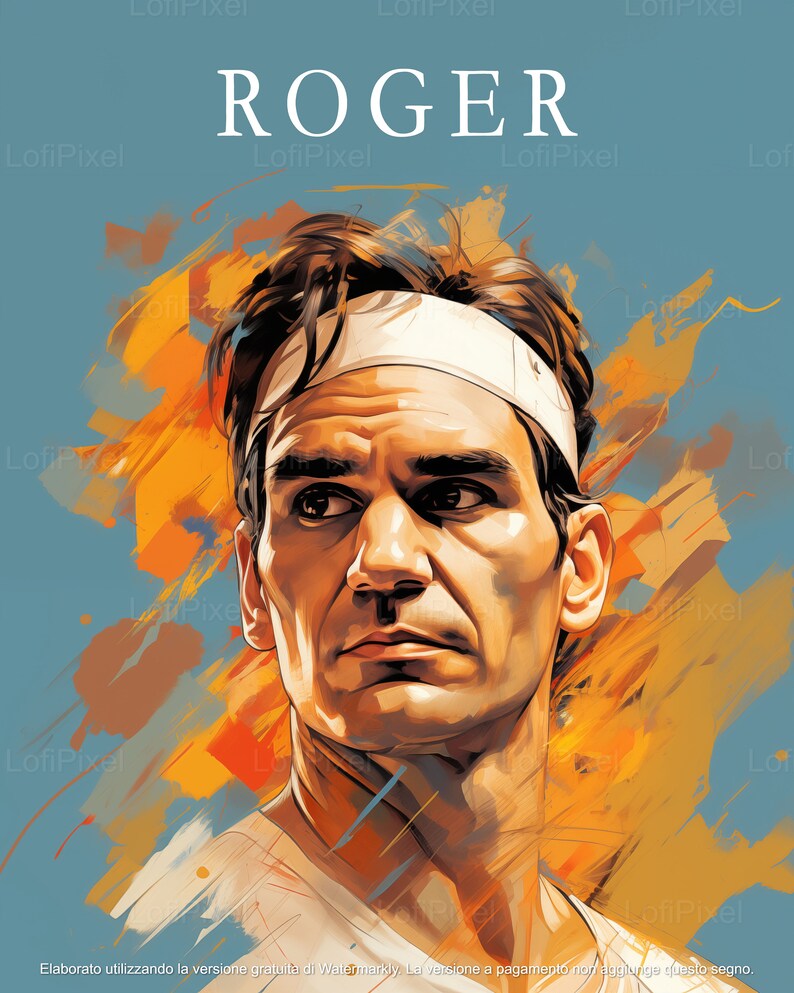 Roger Federer Minimalist Poster - Tennis Printable Wall Art - Sport ...