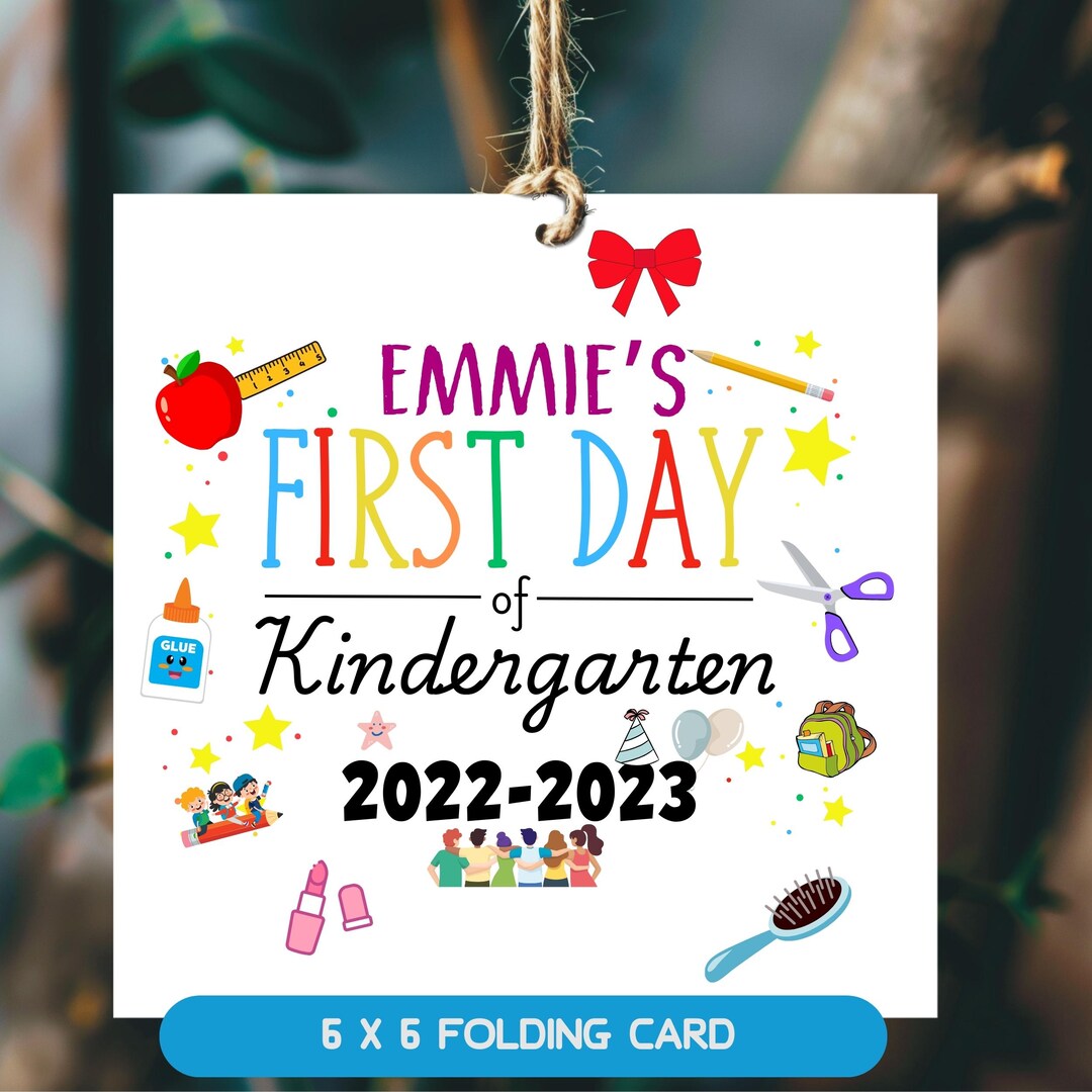Custom Back to School Card With Personalized Name, First Day at Pre ...