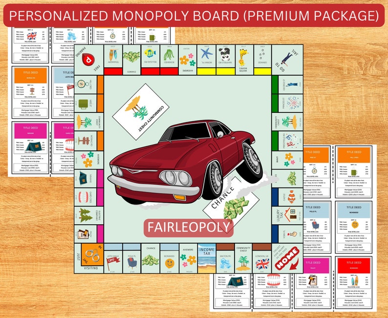 Personalized Monopoly Board Game Custom Monopoly Fully Customised Board ...