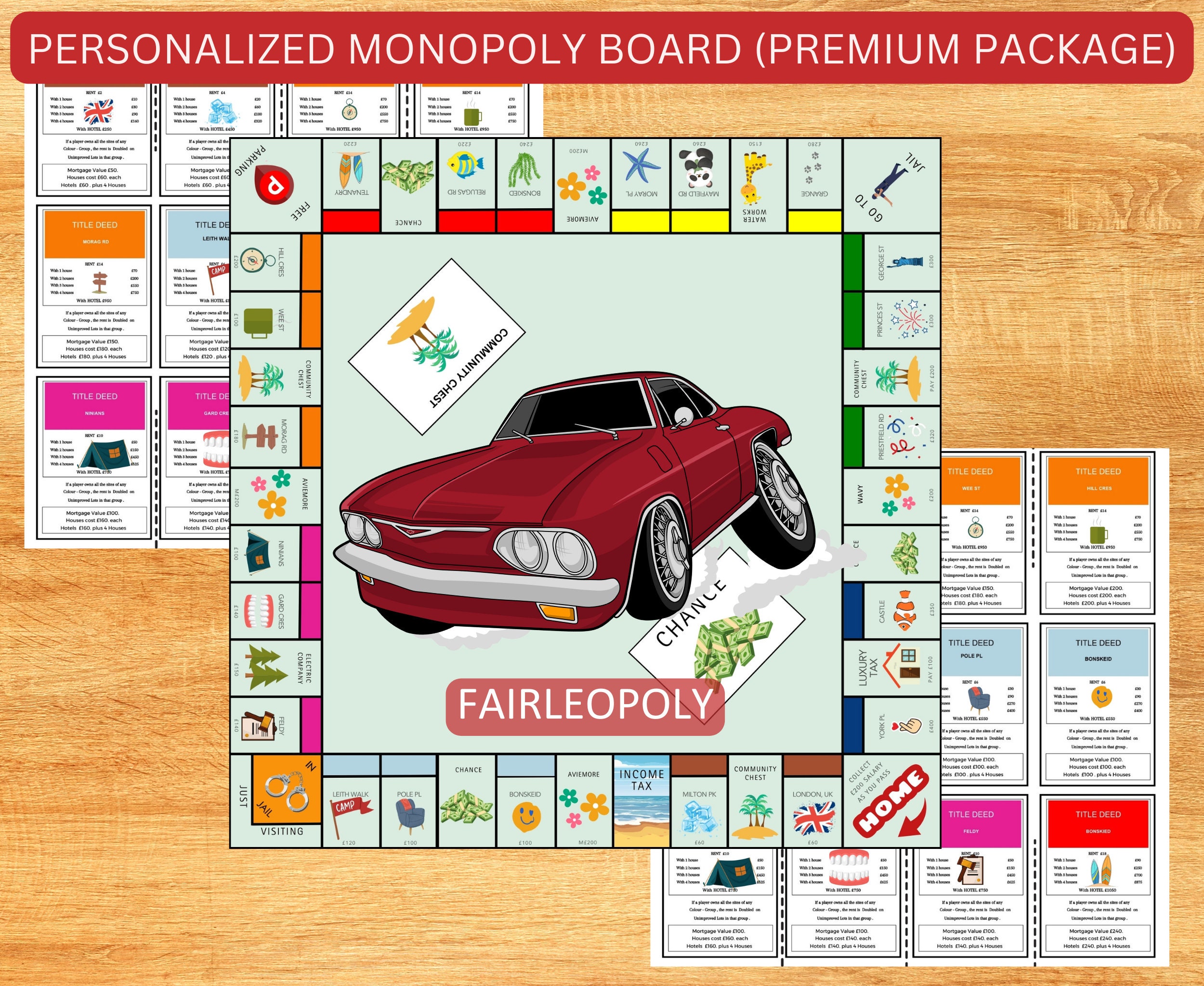 Personalized Monopoly Board Game Custom Monopoly Fully Customised Board ...