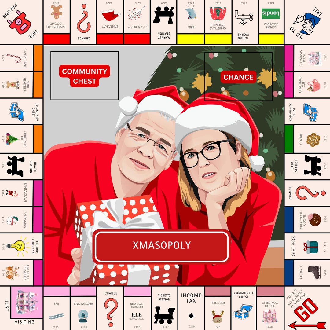 Customised Christmas Personalized Monopoly Board Game Property and ...