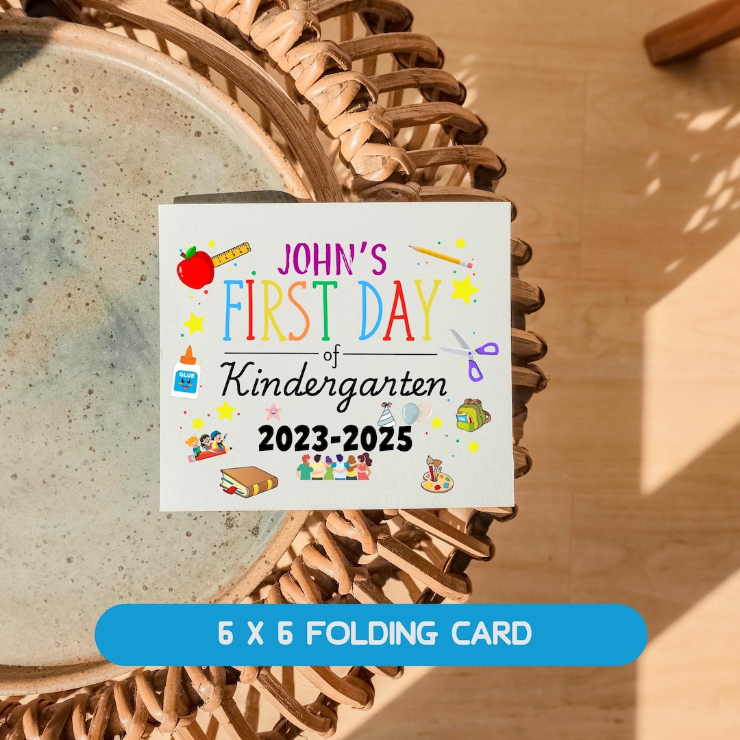 Custom Back to School Card With Personalized Name, First Day at Pre ...
