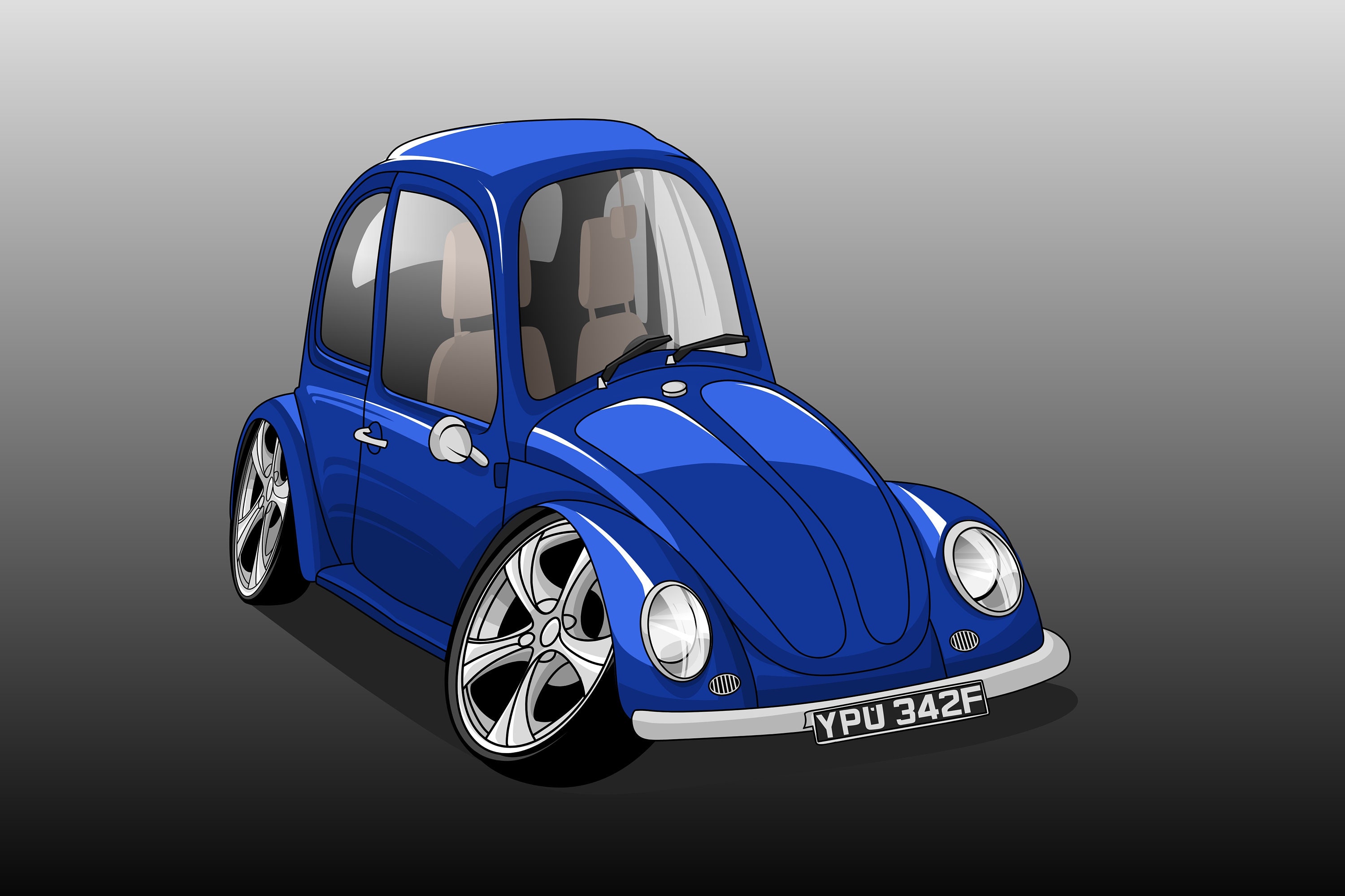 Custom Car Caricature Illustration Digital Car Portrait Gift for Car ...