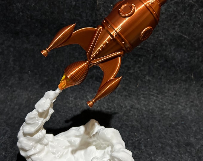Retro Rocket Metallic Copper Hand Painted 3D Printed FREE Ship - Etsy