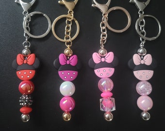 Crocheted Minnie Mouse Keychain - Etsy