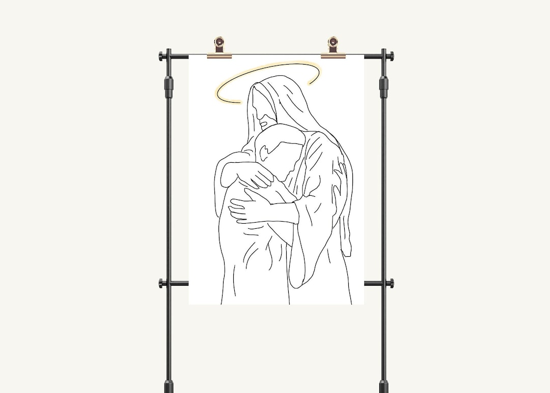 Jesus Hugging Man Print | Comfort Poster | Brother Gift | Father ...