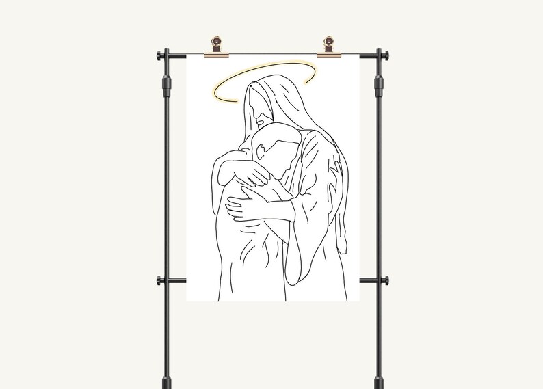 Jesus Hugging Man Print | Comfort Poster | Brother Gift | Father ...