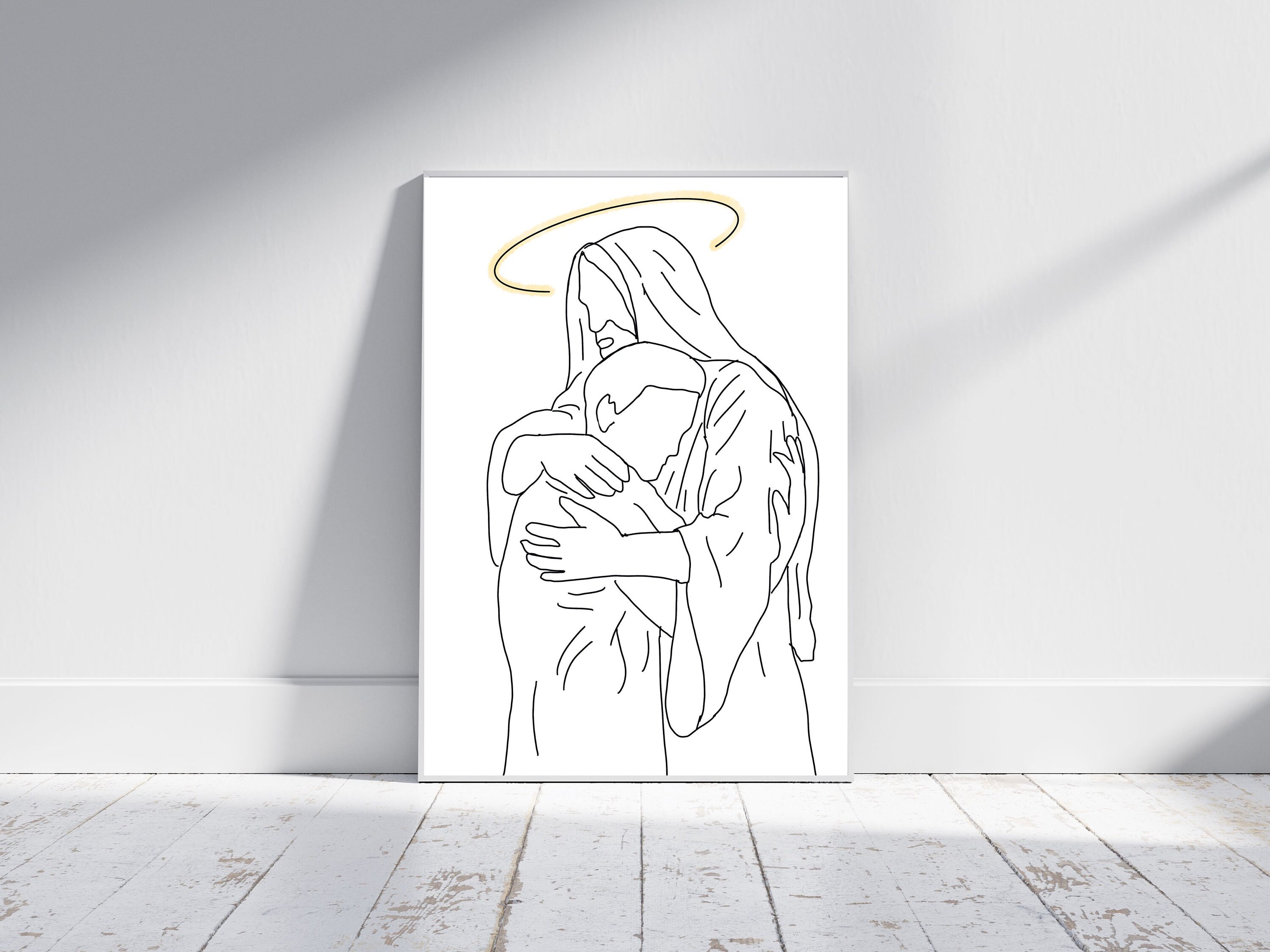 Jesus Hugging Man Print | Comfort Poster | Brother Gift | Father ...