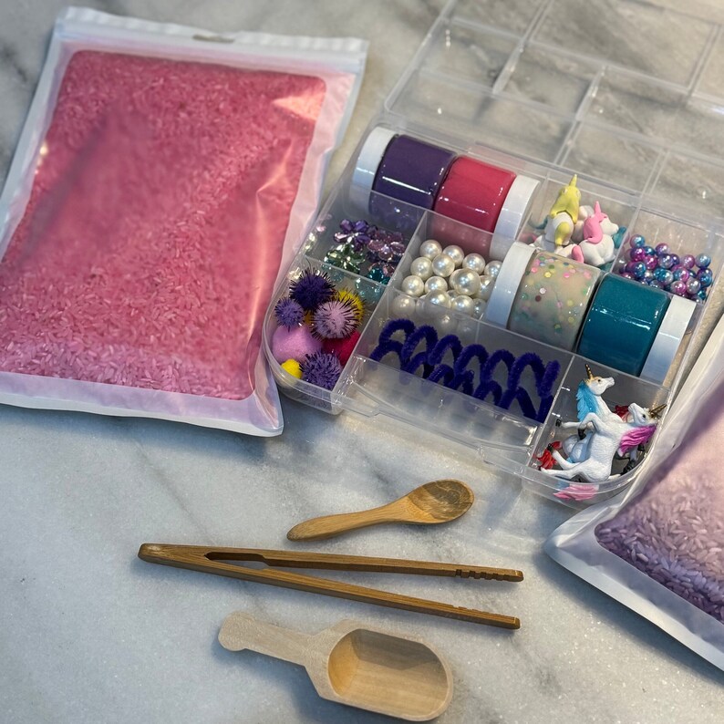 Unicorn Playdough Sensory Bin Bundle Sensory Kit Unicorn - Etsy