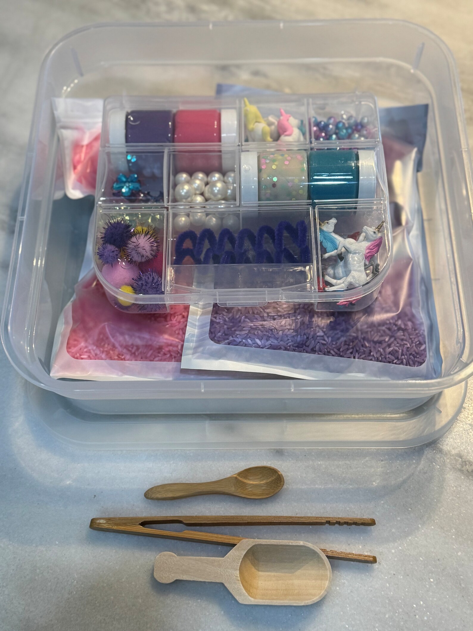 Unicorn Playdough Sensory Bin Bundle Sensory Kit Unicorn - Etsy