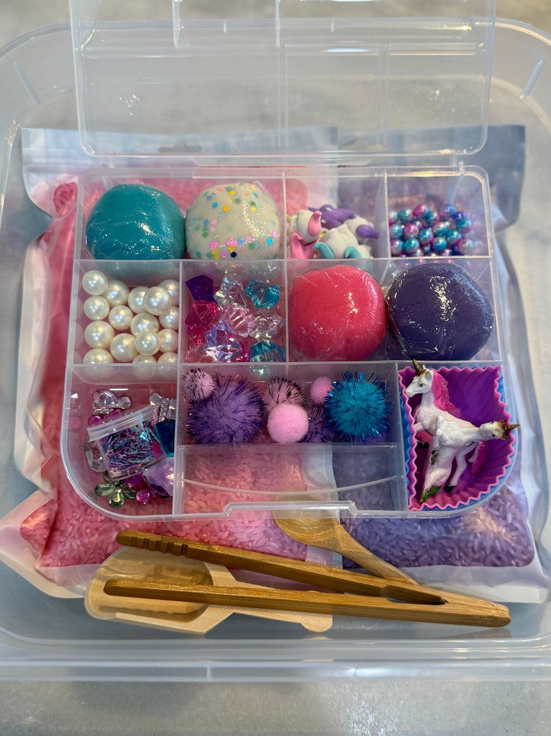 Unicorn Playdough Sensory Bin Bundle, Sensory Kit, Unicorn Kit ...