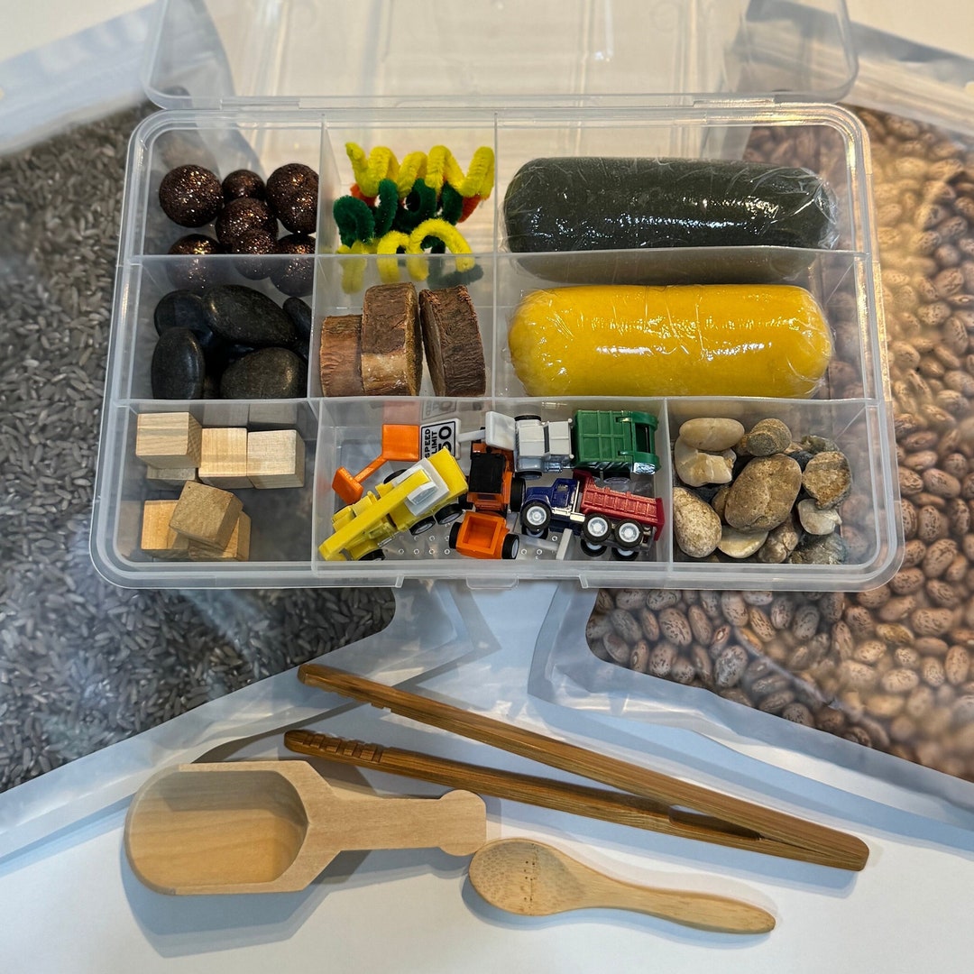 Construction Playdough Sensory Bin Bundle, Construction Playdough Kit ...