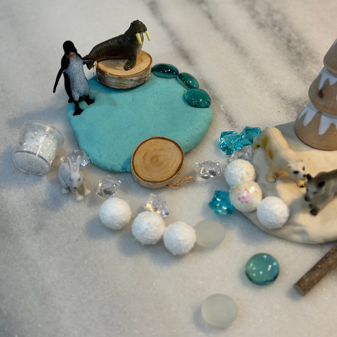Arctic Animals Playdough Kit, Sensory Kit, Arctic Animals Play Kit ...