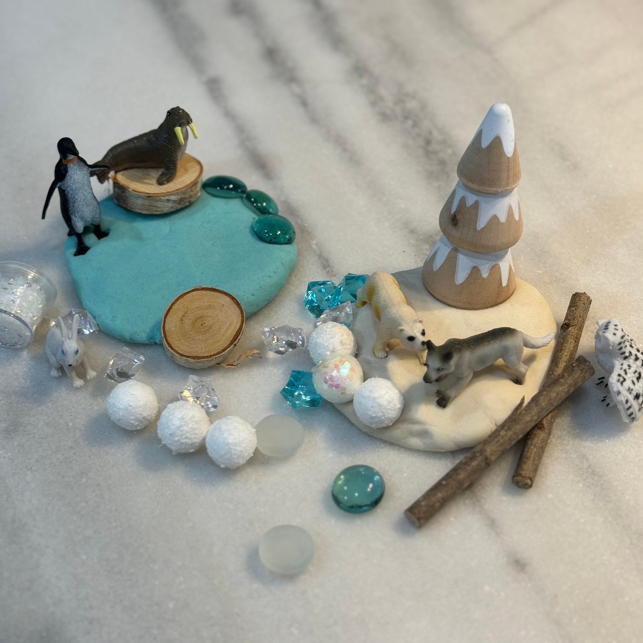 Arctic Animals Playdough Kit, Sensory Kit, Arctic Animals Play Kit ...