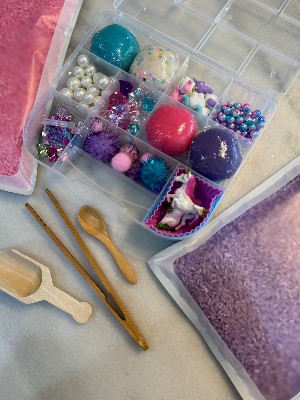 Unicorn Playdough Sensory Bin Bundle, Sensory Kit, Unicorn Kit ...