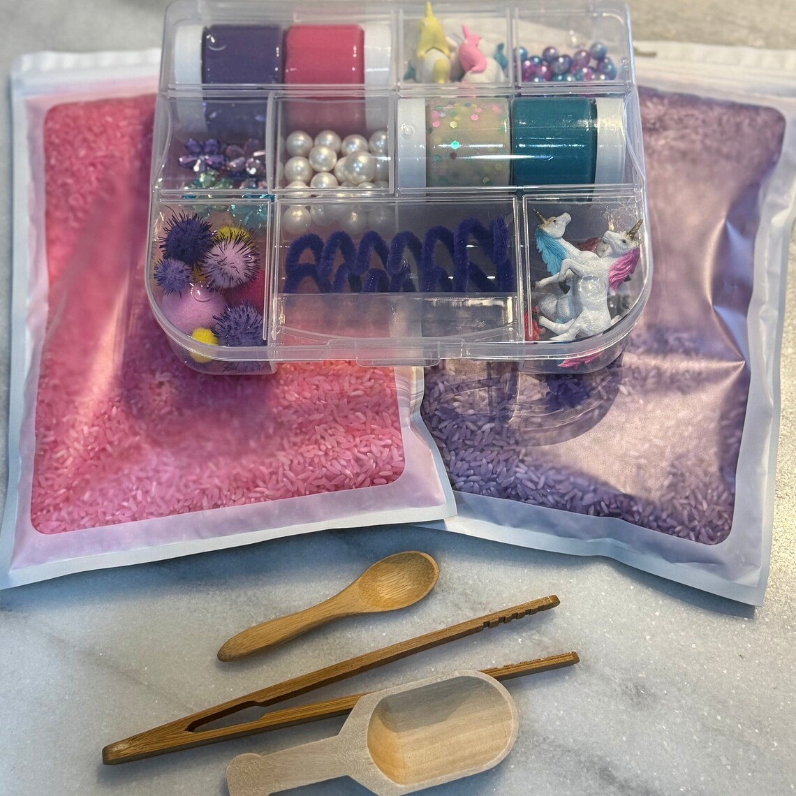 Unicorn Playdough Sensory Bin Bundle Sensory Kit Unicorn - Etsy