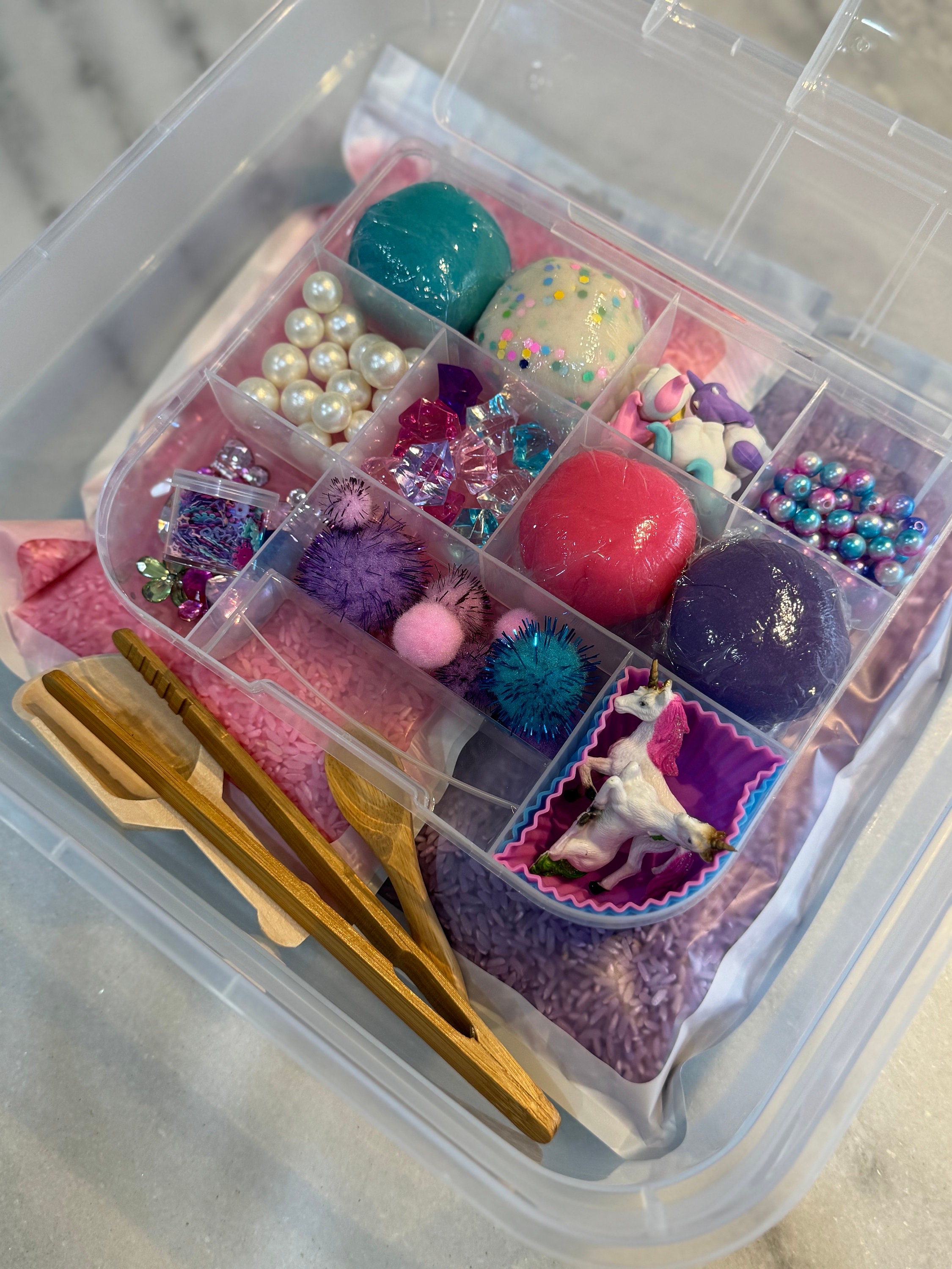 Unicorn Playdough Sensory Bin Bundle, Sensory Kit, Unicorn Kit ...