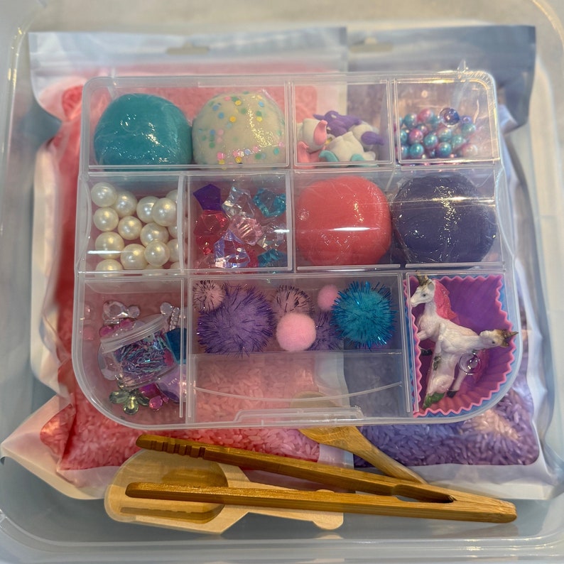 Unicorn Playdough Sensory Bin Bundle, Sensory Kit, Unicorn Kit ...