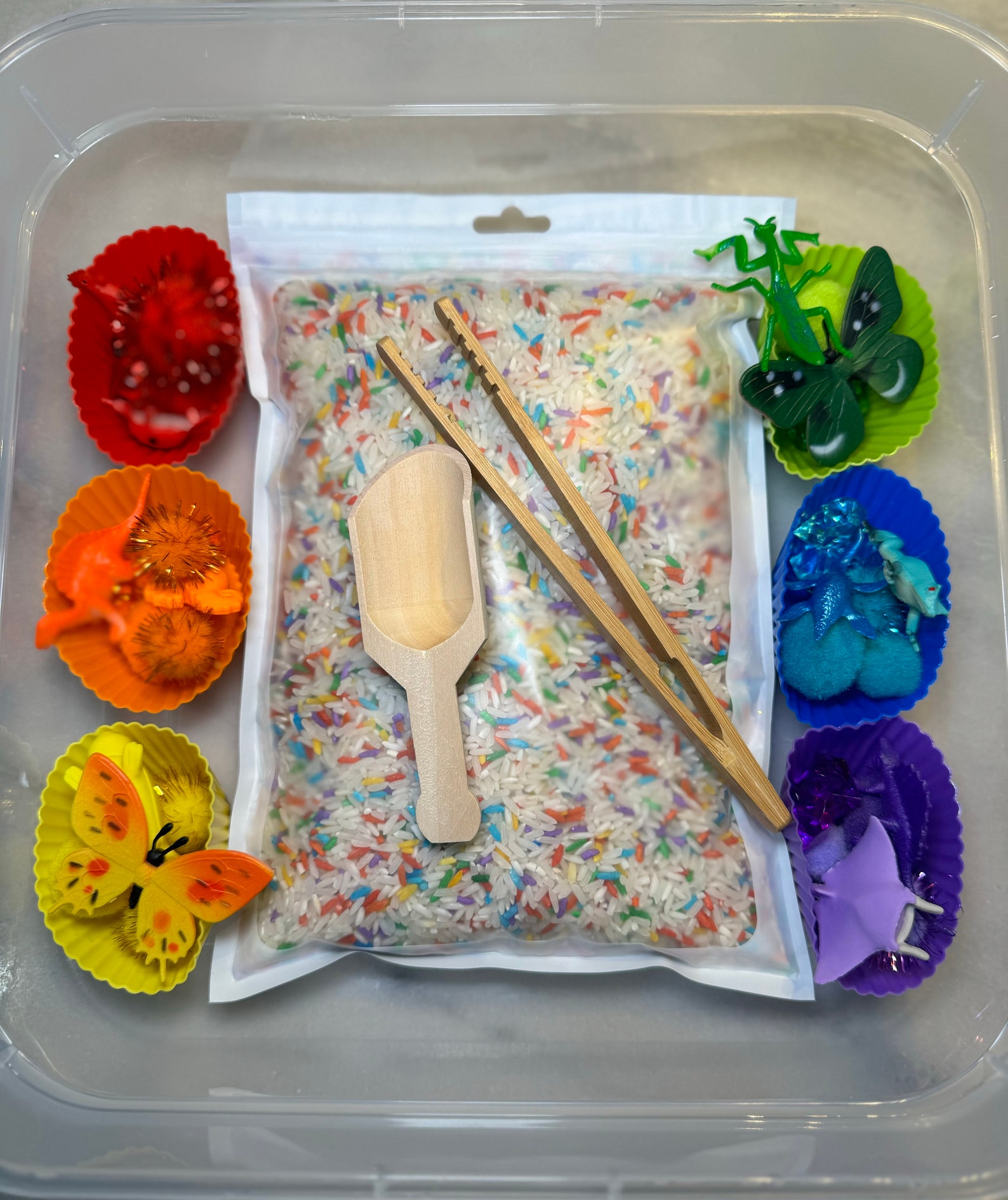 Rainbow Sensory Bin Color Sorting Sensory Kit Sensory Play - Etsy