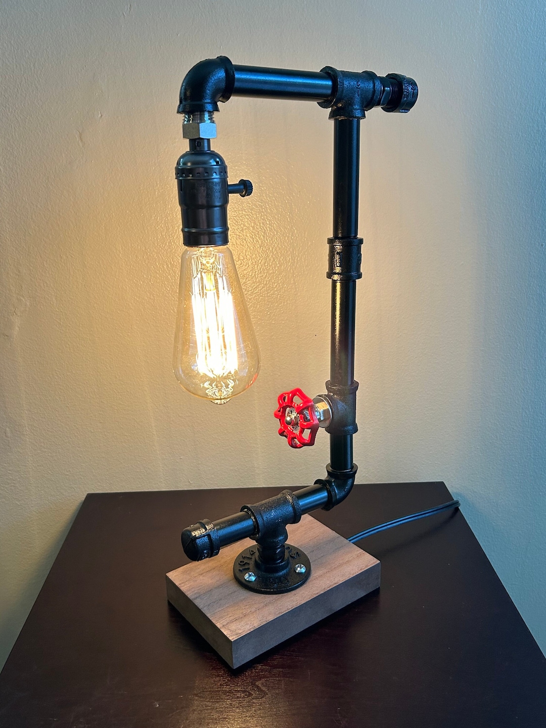 Industrial Pipe Edison Bulb Lamp - Etsy