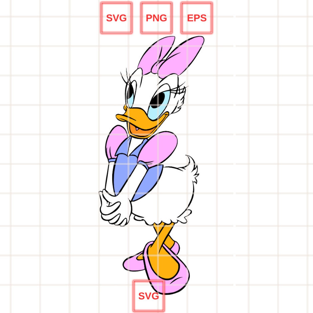 Daisy Duck Head Svg, Daisy Duck Head Face Clipart Png, Daisy Duck for ...