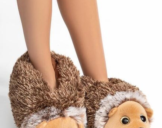 Fuzzy Hedgehog Slippers Fluffy Animal Slippers One Size Fits Most - Etsy