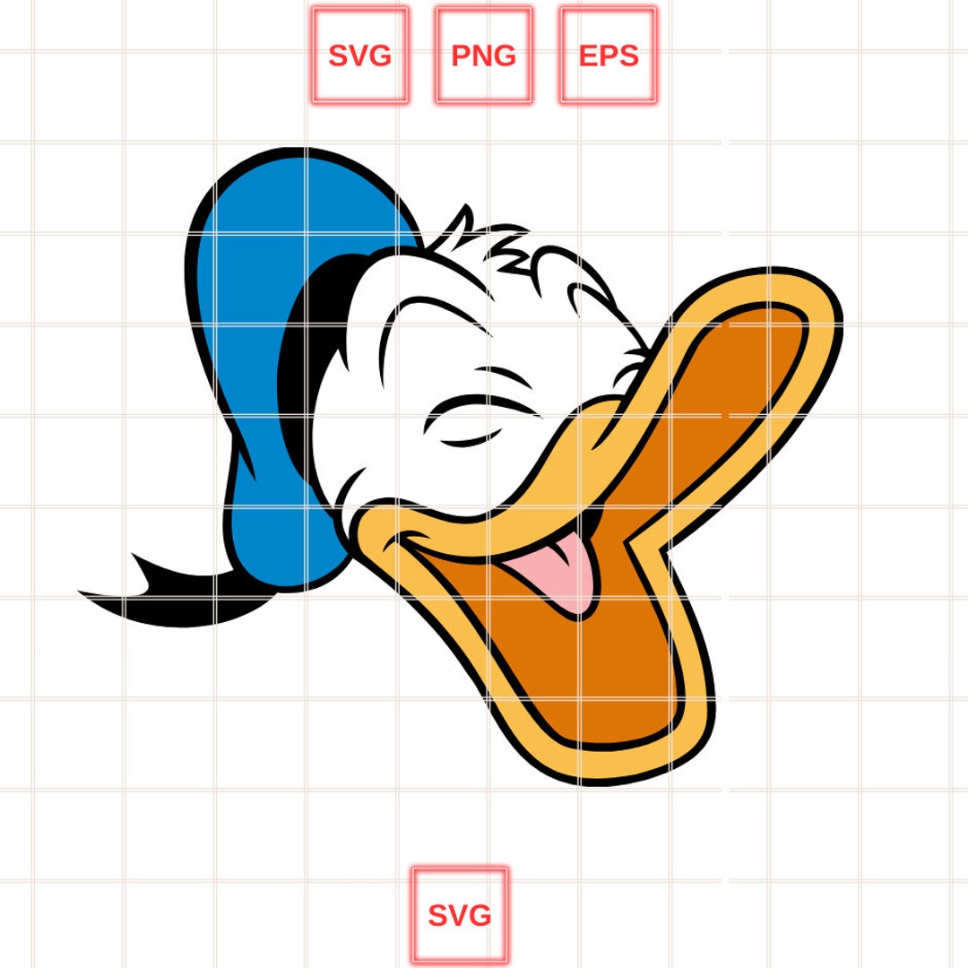 Donald Duck Face Svg, Donald Duck Clipart, Donald Duck Head Clipart ...