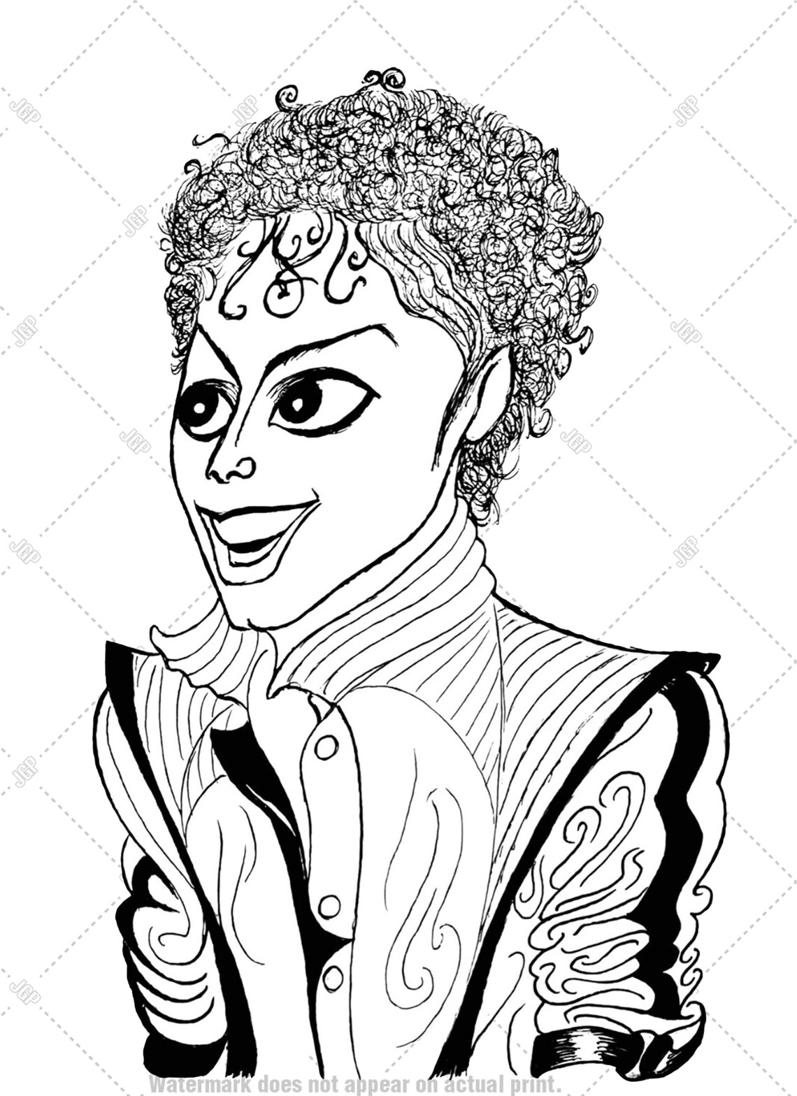 Michael Jackson, Thriller; Hand Drawn Caricature, Ink, Print - Etsy