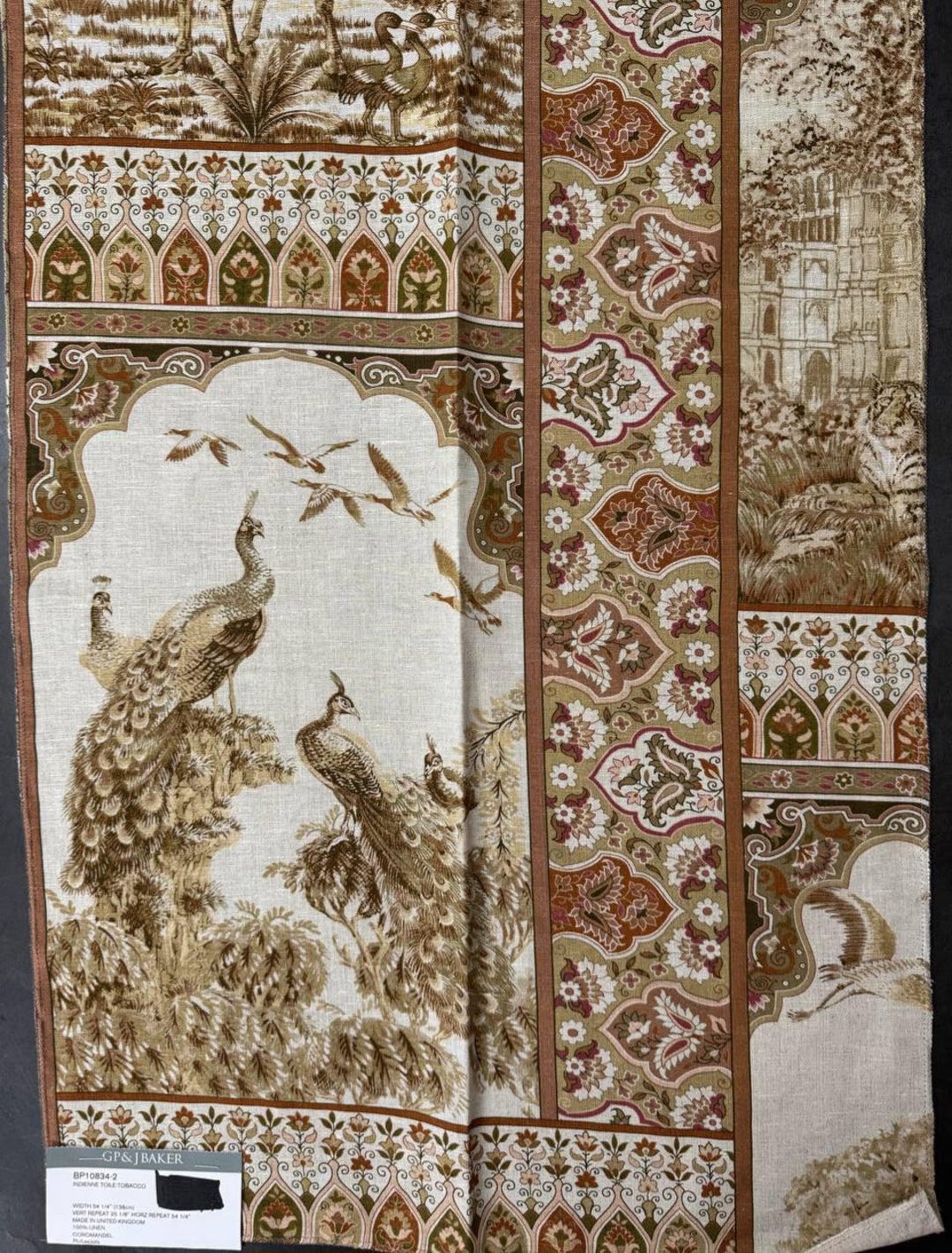 Gp&jbaker Fabric Sample Indienne Toile Tobacco Coromandel - Etsy