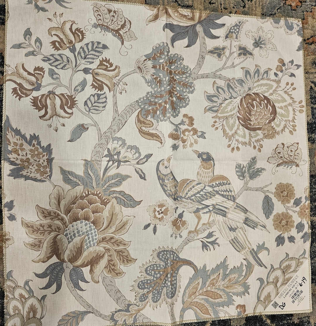 Sherrill Furniture Fabric Sample Lambury Aqua Designer - Etsy