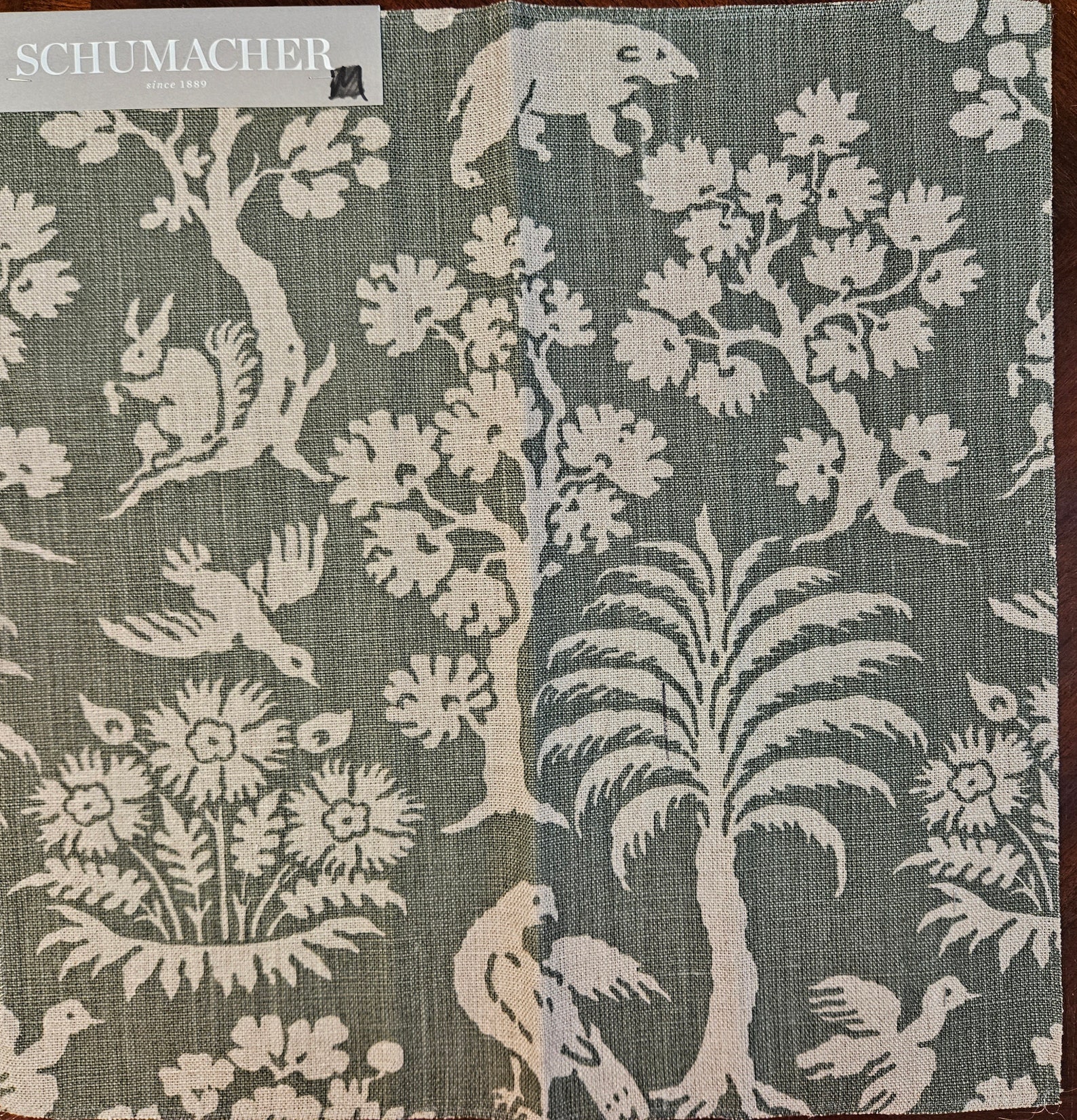 Schumacher Fabric Sample Woodland Silhouette 100% Linen 16.5 × 16.5 - Etsy